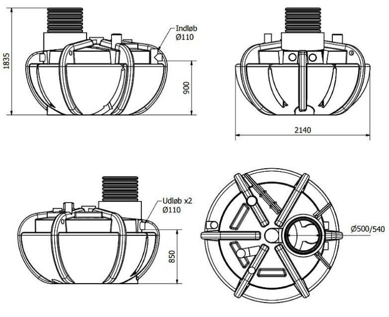 Nedsivningsanlæg / septiktank til 5 (5PE) fra WaterCare - 223193130